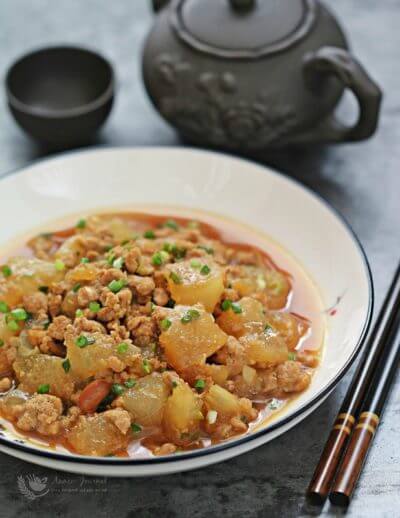 Winter Melon with Minced Pork 冬瓜炒肉碎 - Anncoo Journal