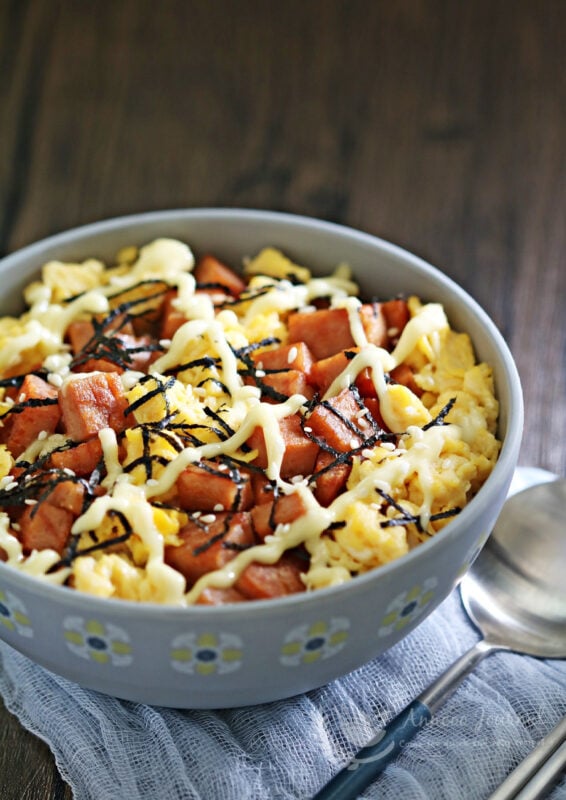 Luncheon Egg Rice Bowl 午餐肉蛋盖饭 - Anncoo Journal