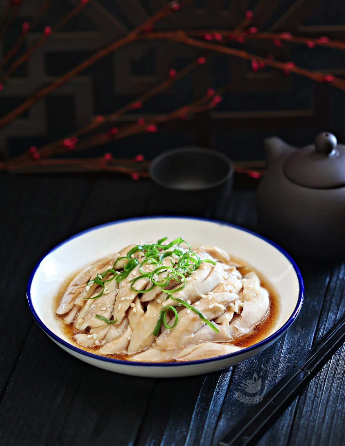 Poached Chicken with Scallion Ginger Sauce 姜葱油鸡 - Anncoo Journal